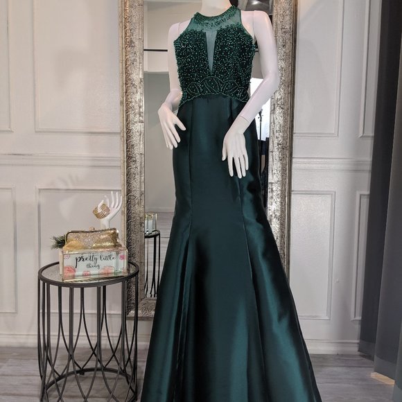 Milano Formals | Dresses | Emerald Green Formal Evening Prom Dress Gown ...